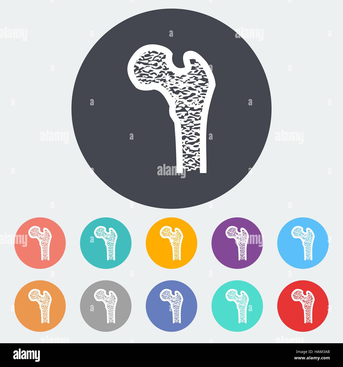 Bone. Single flat icon on the circle. Vector illustration Stock Vector ...