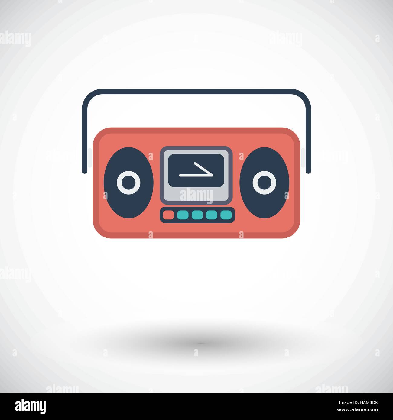 Boom box. Single flat icon on white background. Vector illustration ...