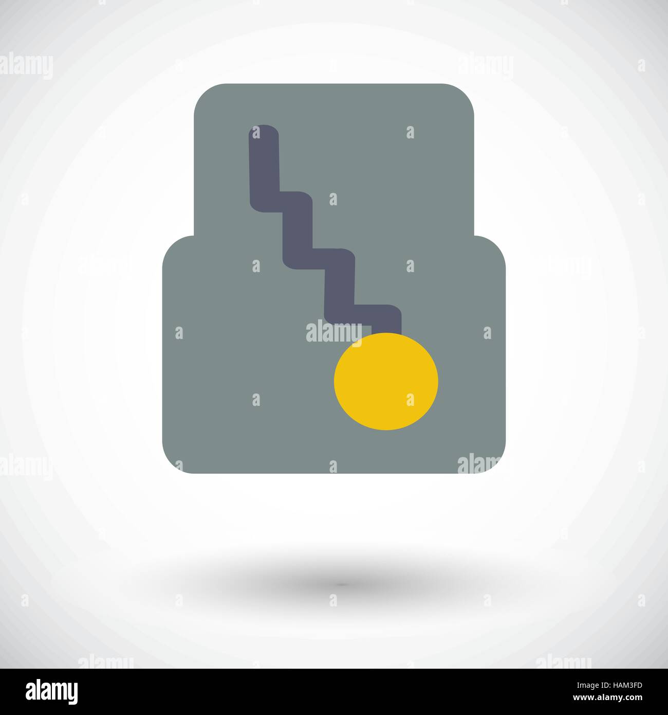 Automatic gear. Single flat icon on white background. Vector ...