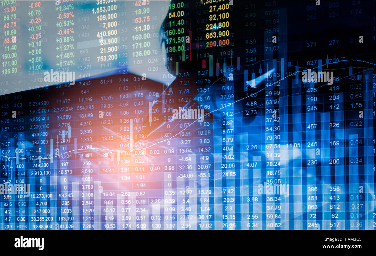 Graph of stock market data and financial with stock analysis indicator ...