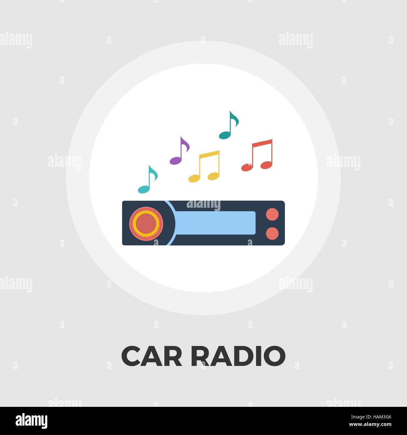 Car radio icon vector. Flat icon isolated on the white background ...