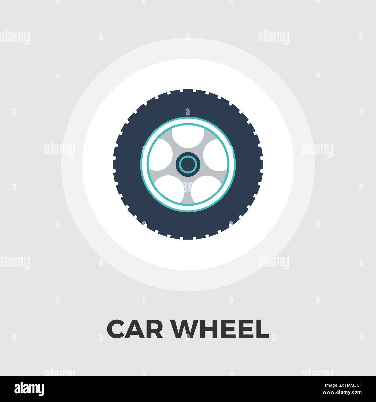 Car wheel icon vector. Flat icon isolated on the white background ...