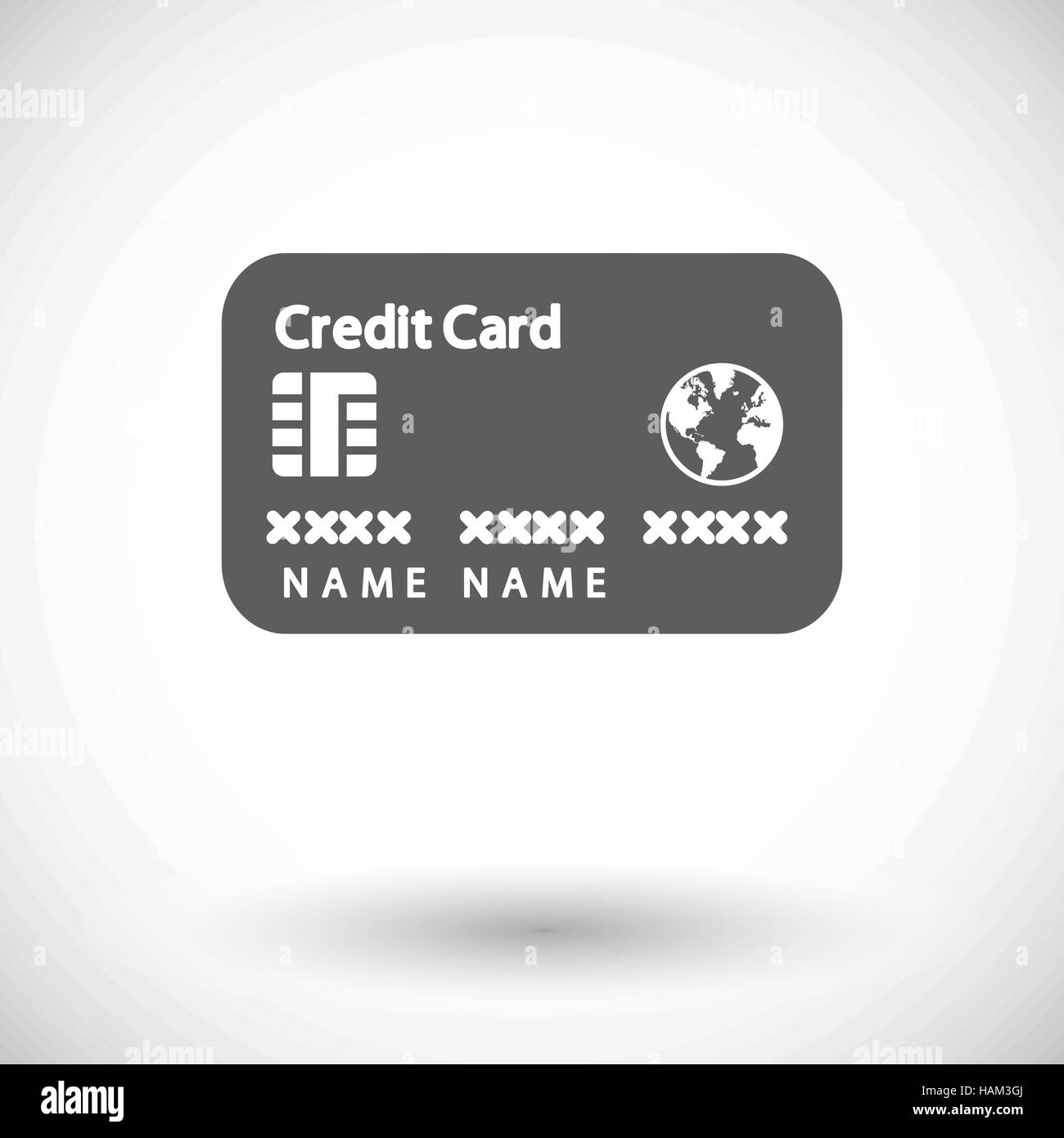 Credit card. Single flat icon on white background. Vector illustration ...