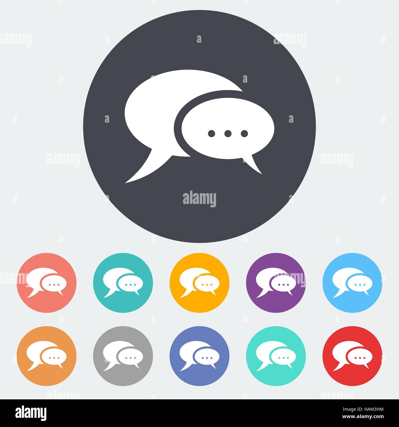 Chat. Single flat icon on the circle. Vector illustration Stock Vector ...