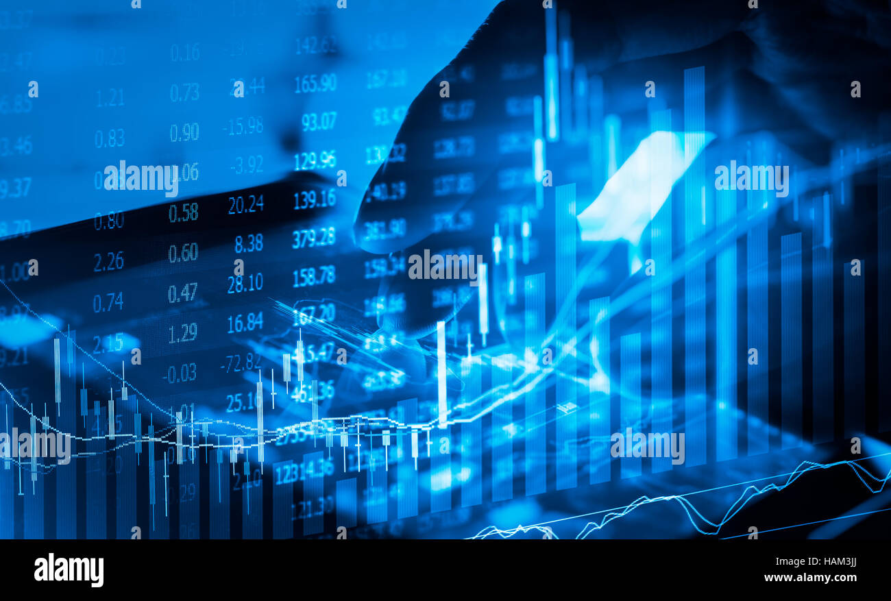 Graph of stock market data and financial with stock analysis indicator ...