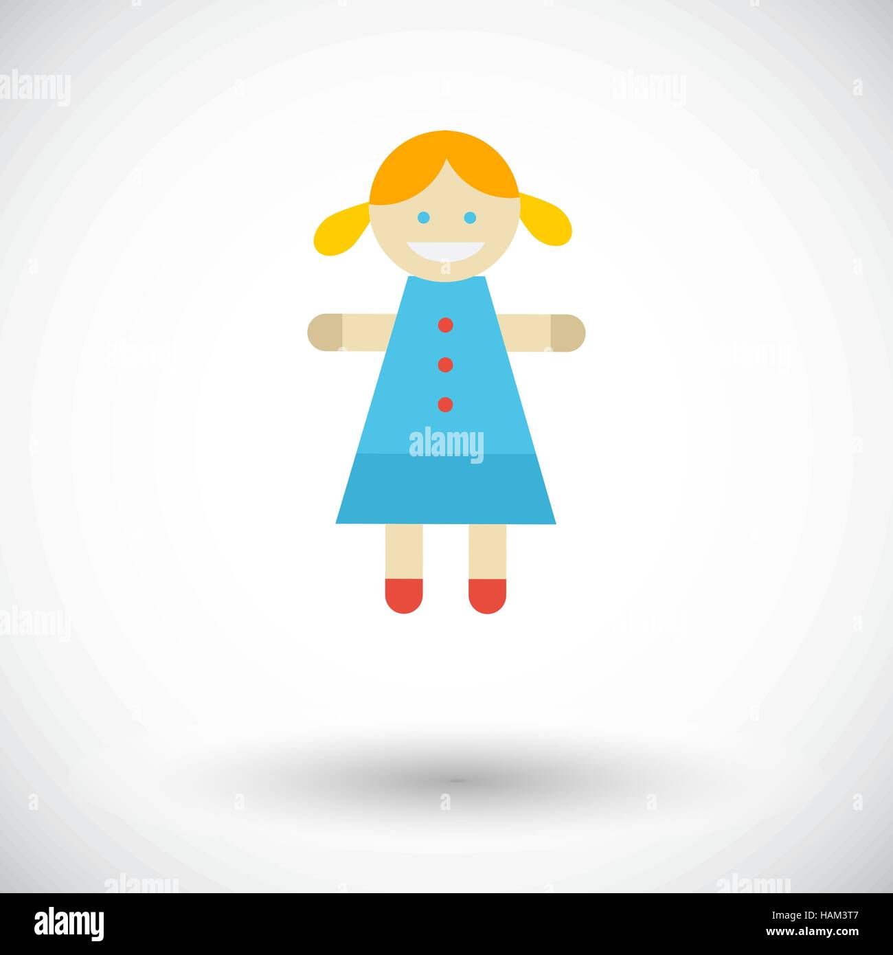 Doll toy icon. Flat vector related icon for web and mobile applications ...