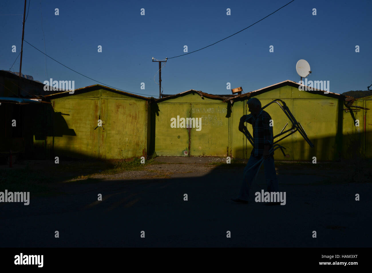 old Soviet garages Stock Photo - Alamy