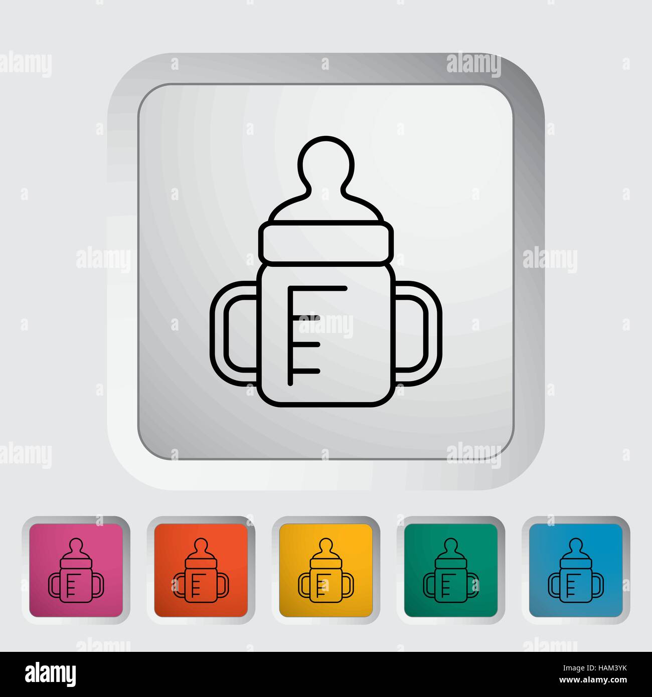 Feeding bottle thin line flat vector related icon set for web and ...