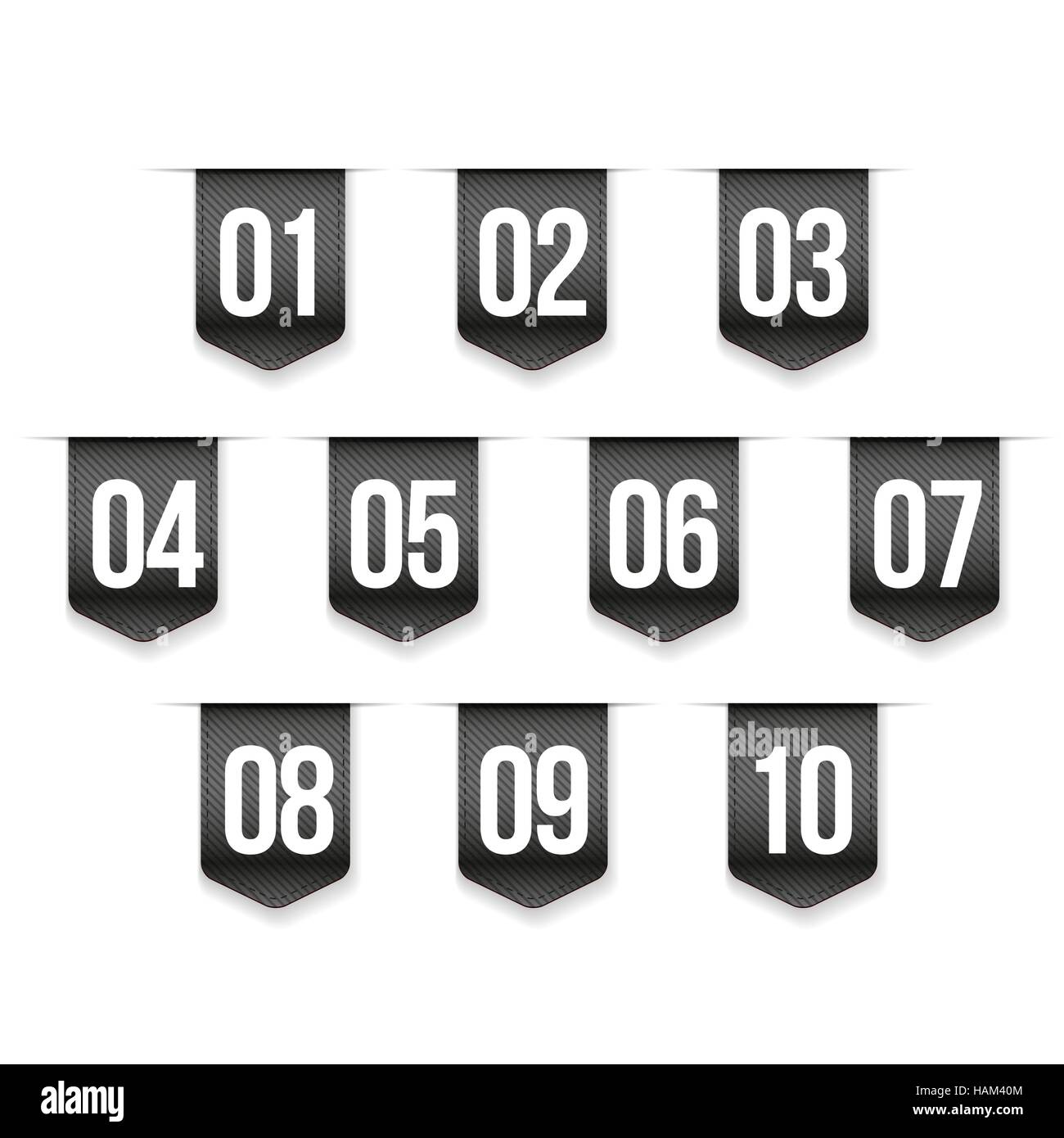 Number set vector ribbon Stock Vector Image & Art - Alamy