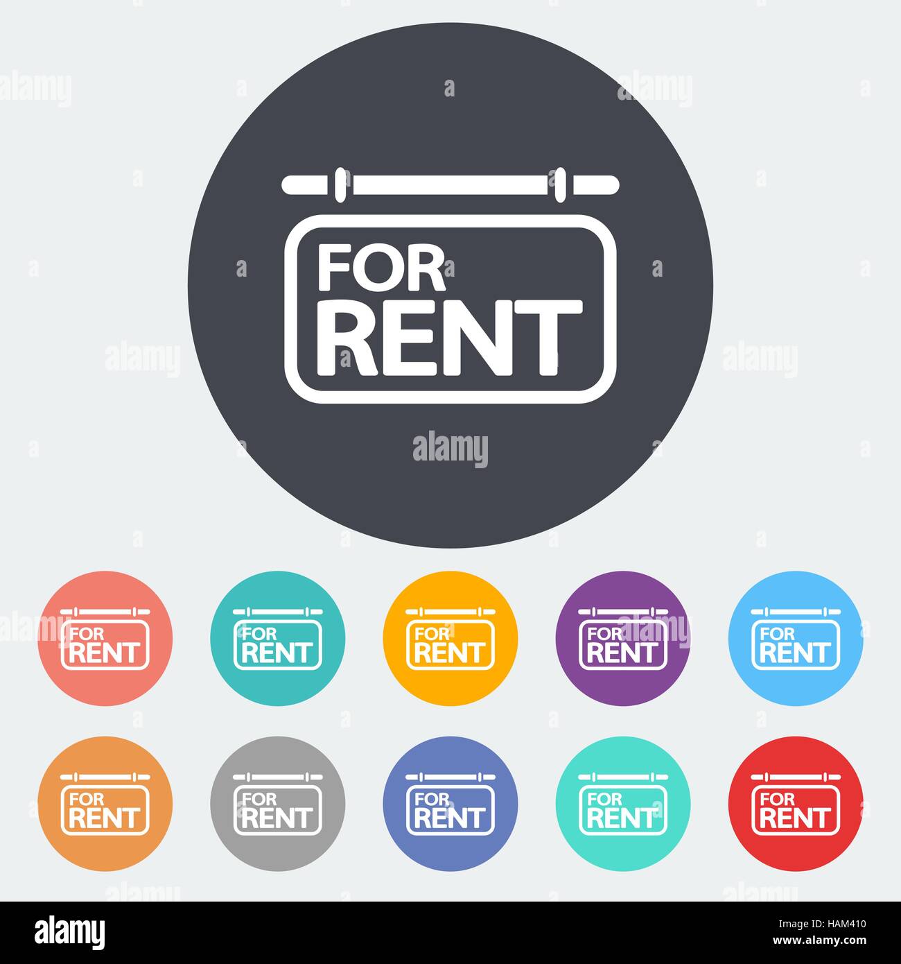 For rent. Single flat icon on the circle. Vector illustration Stock ...