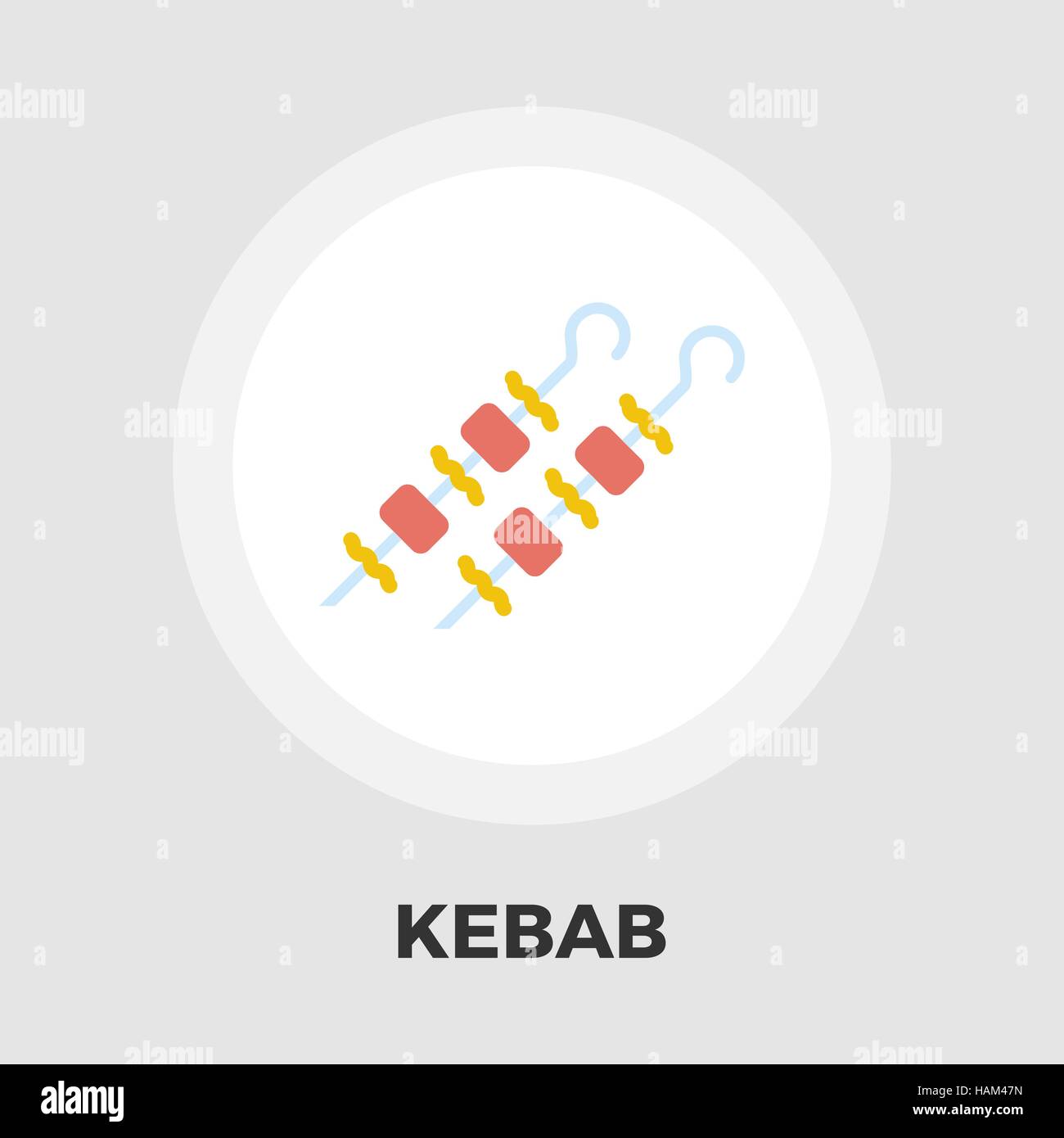 Kebab icon vector. Flat icon isolated on the white background. Editable ...