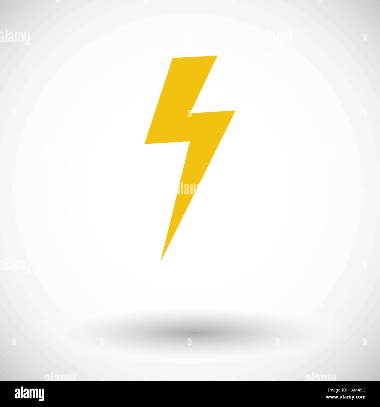 Lightning. Single flat icon on white background. Vector illustration ...