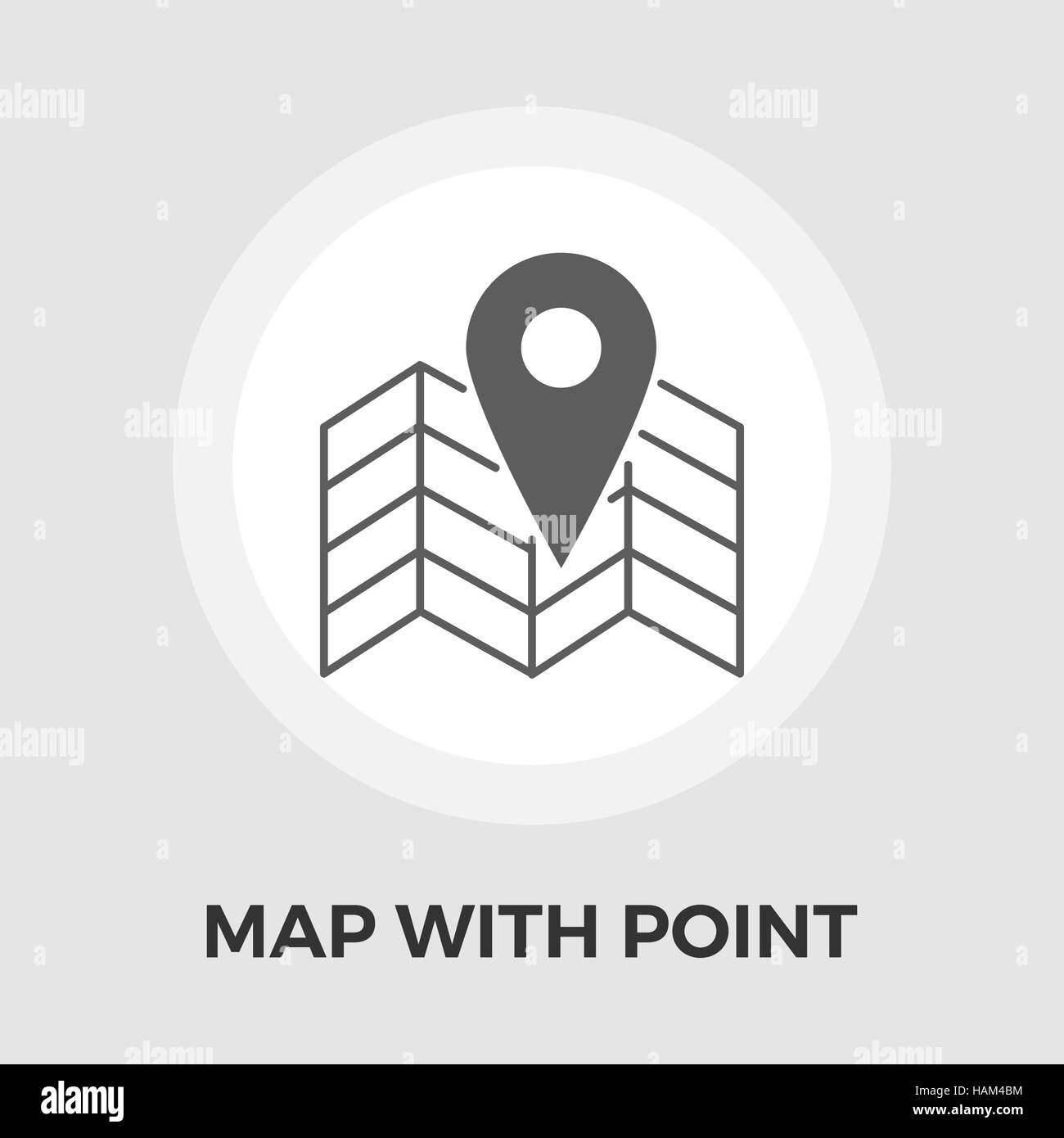 Map with point icon vector. Flat icon isolated on the white background ...