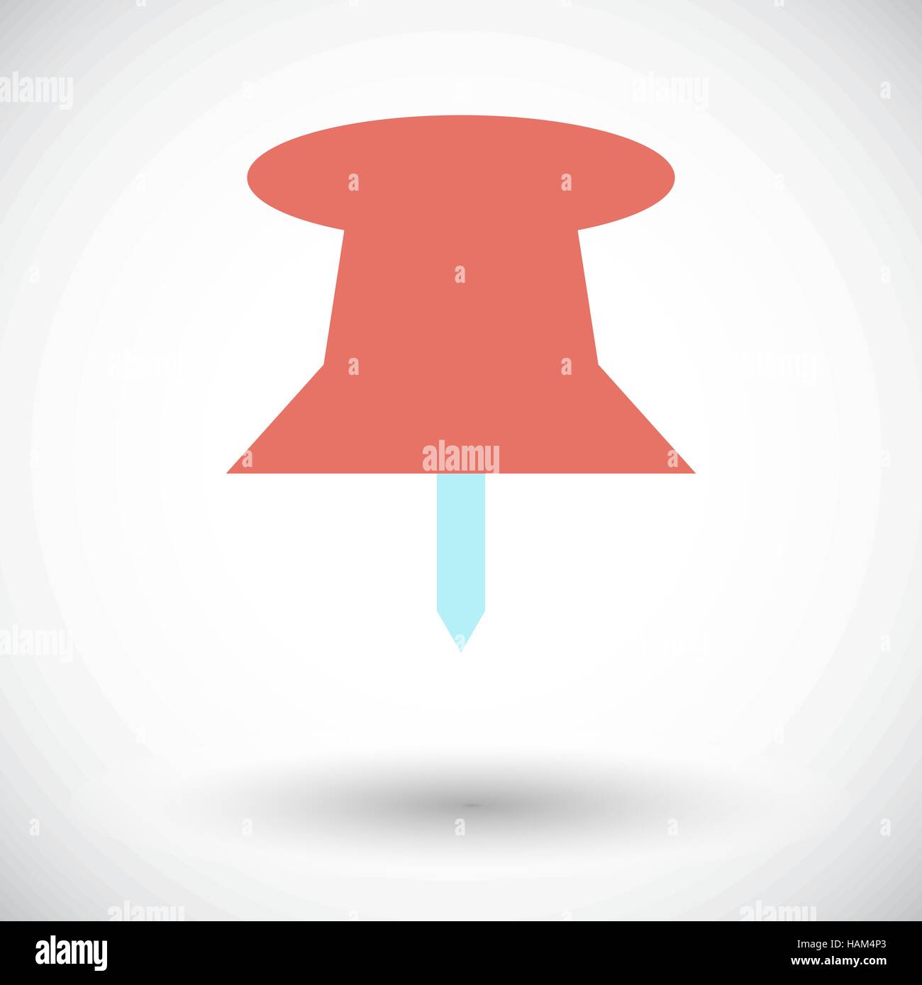 Push pin. Single flat icon on white background. Vector illustration ...