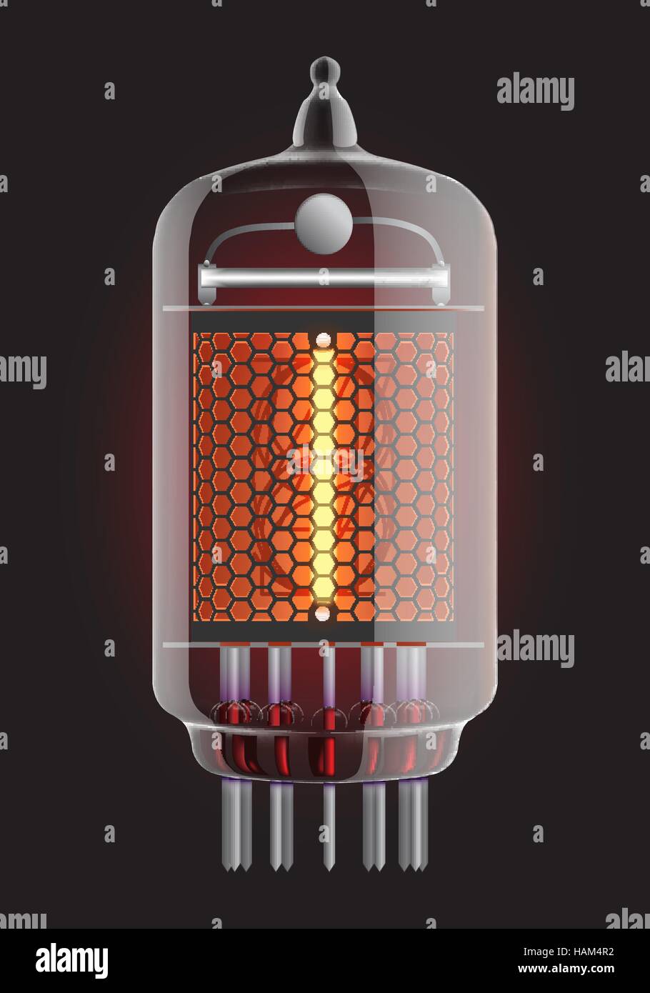 Nixie tube indicator. The number one of retro, Transparency guaranteed ...
