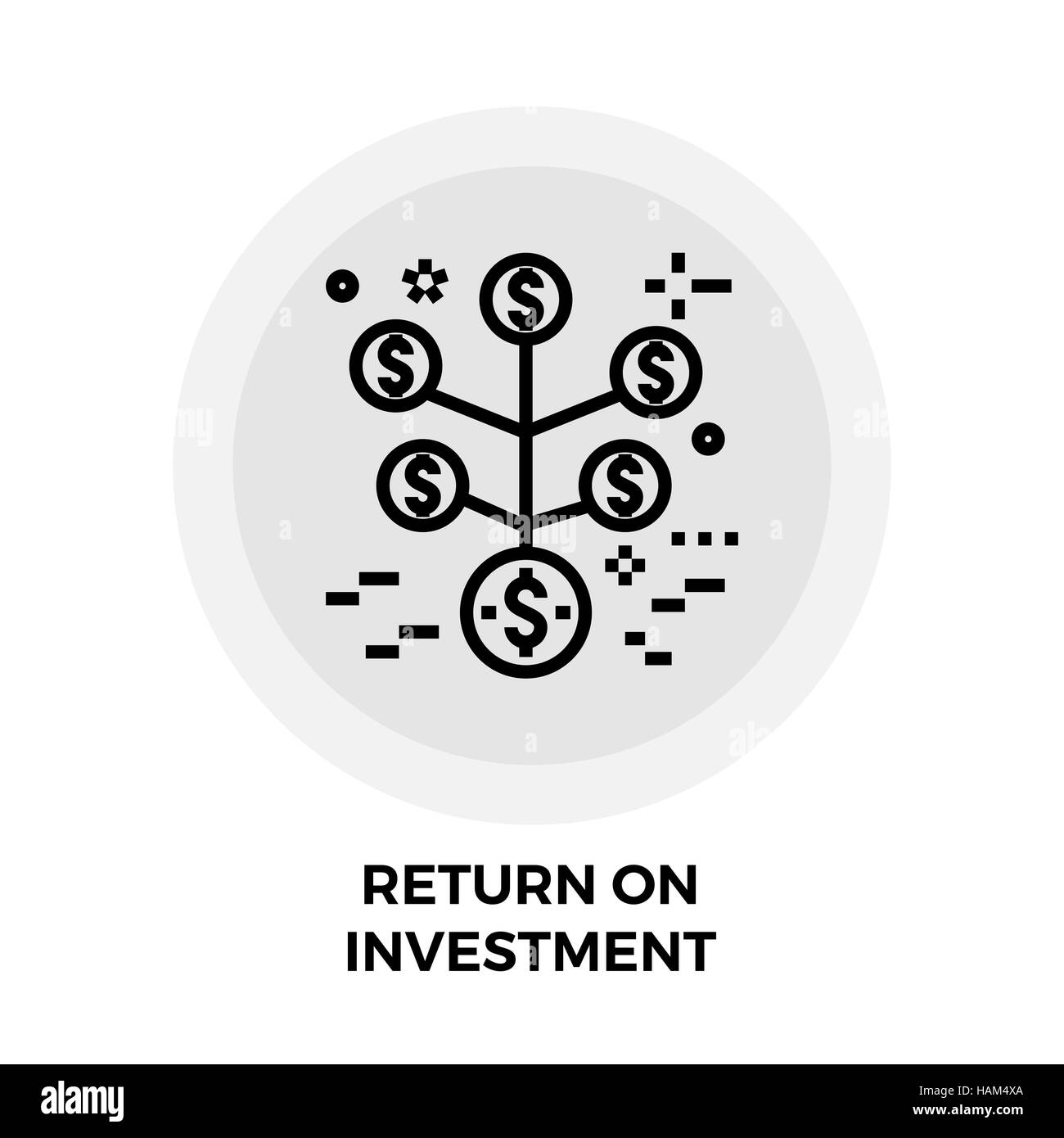 Return on Investment icon vector. Flat icon isolated on the white ...