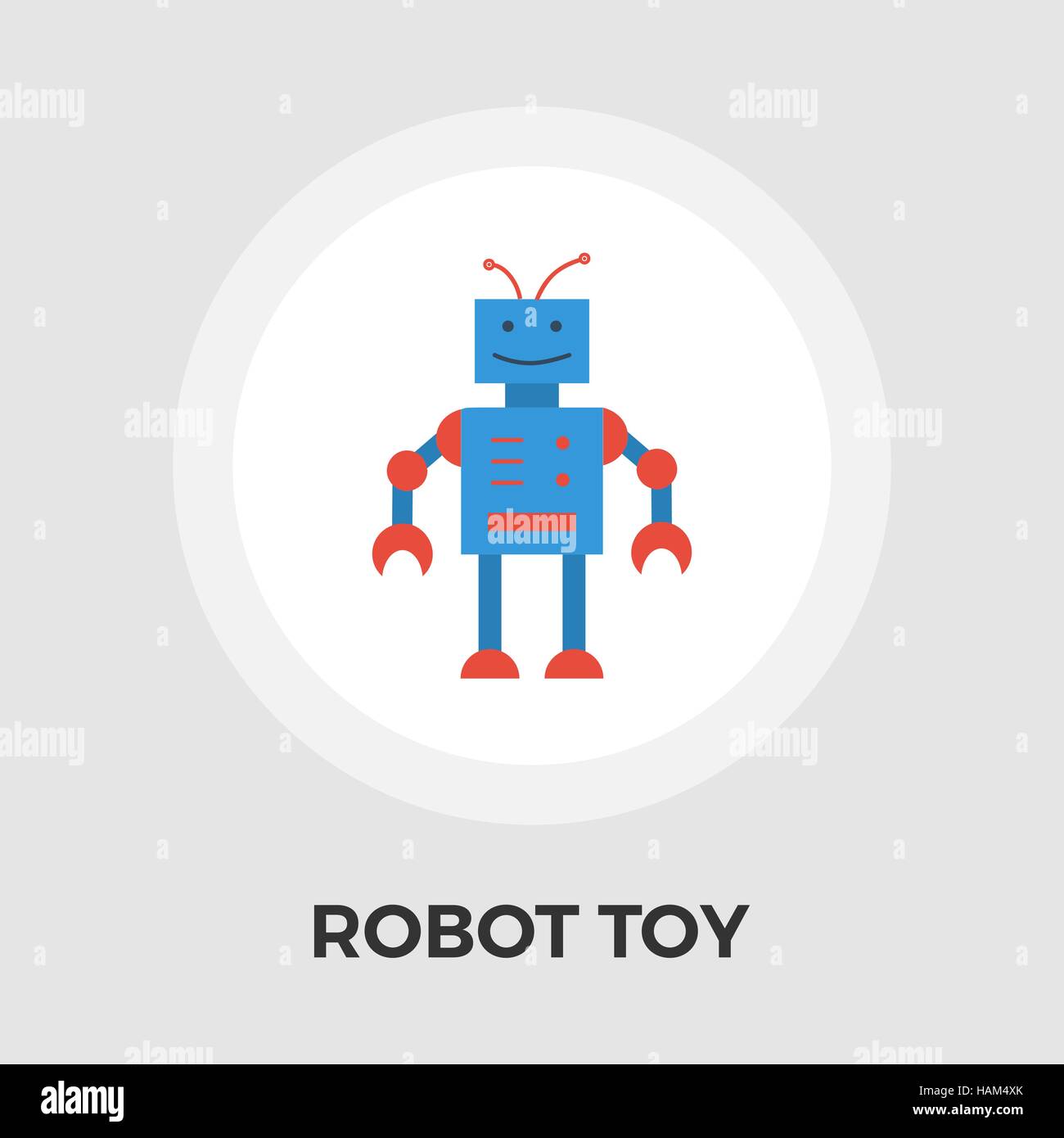 Robot toy icon vector. Flat icon isolated on the white background ...