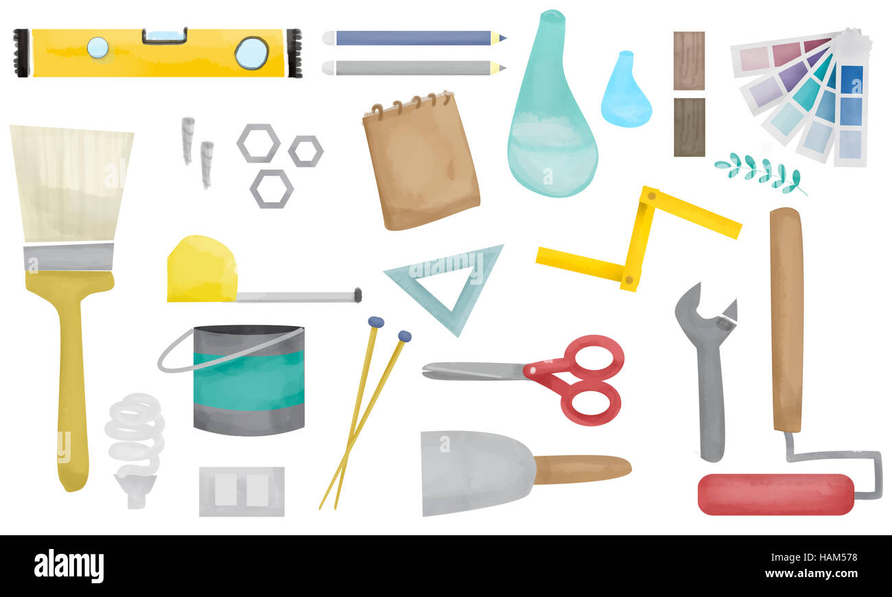 Equipment Tools Craft Construction Work Concept Stock Photo - Alamy