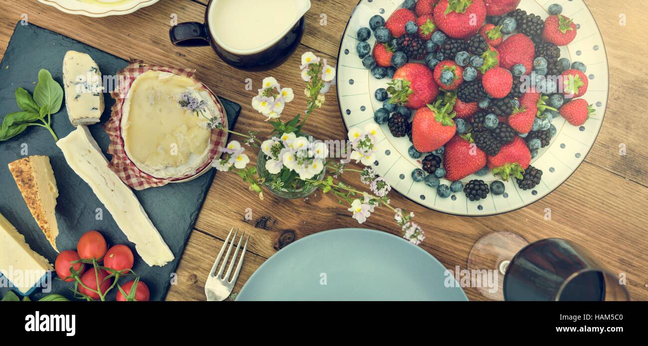Table Food Lunch Variety Concept Stock Photo - Alamy