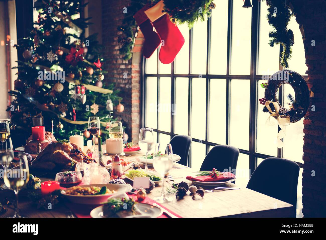 Family Together Christmas Celebration Concept Stock Photo - Alamy