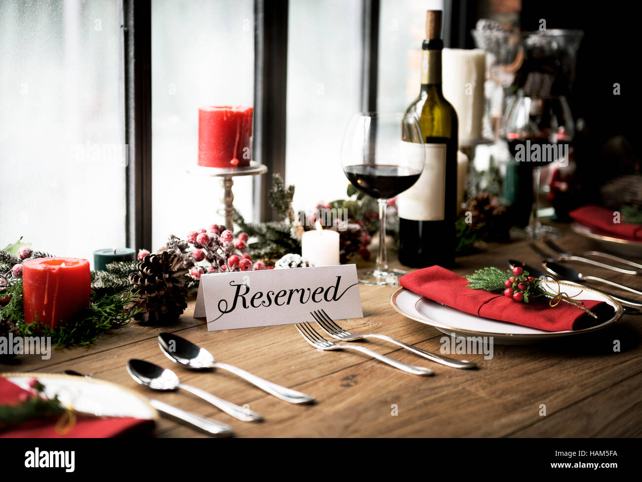 Christmas Family Dinner Table Concept Stock Photo - Alamy