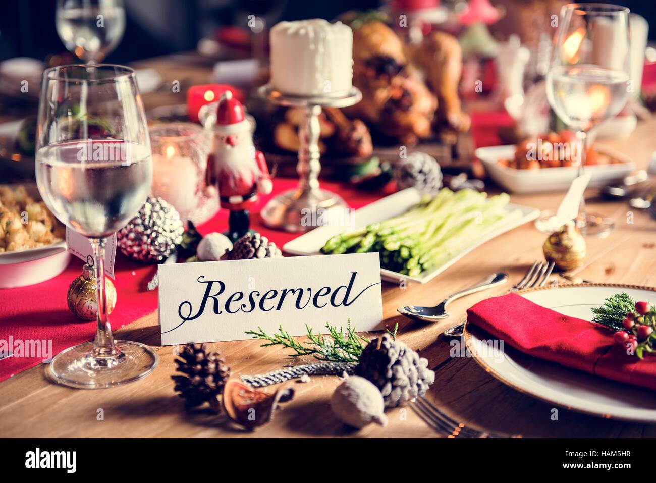Christmas Family Dinner Table Concept Stock Photo - Alamy
