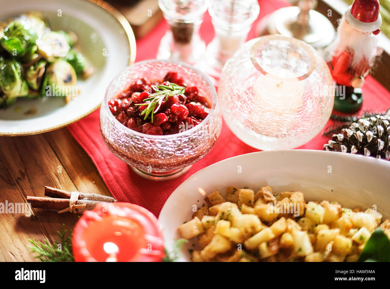 Christmas Family Dinner Table Concept Stock Photo - Alamy