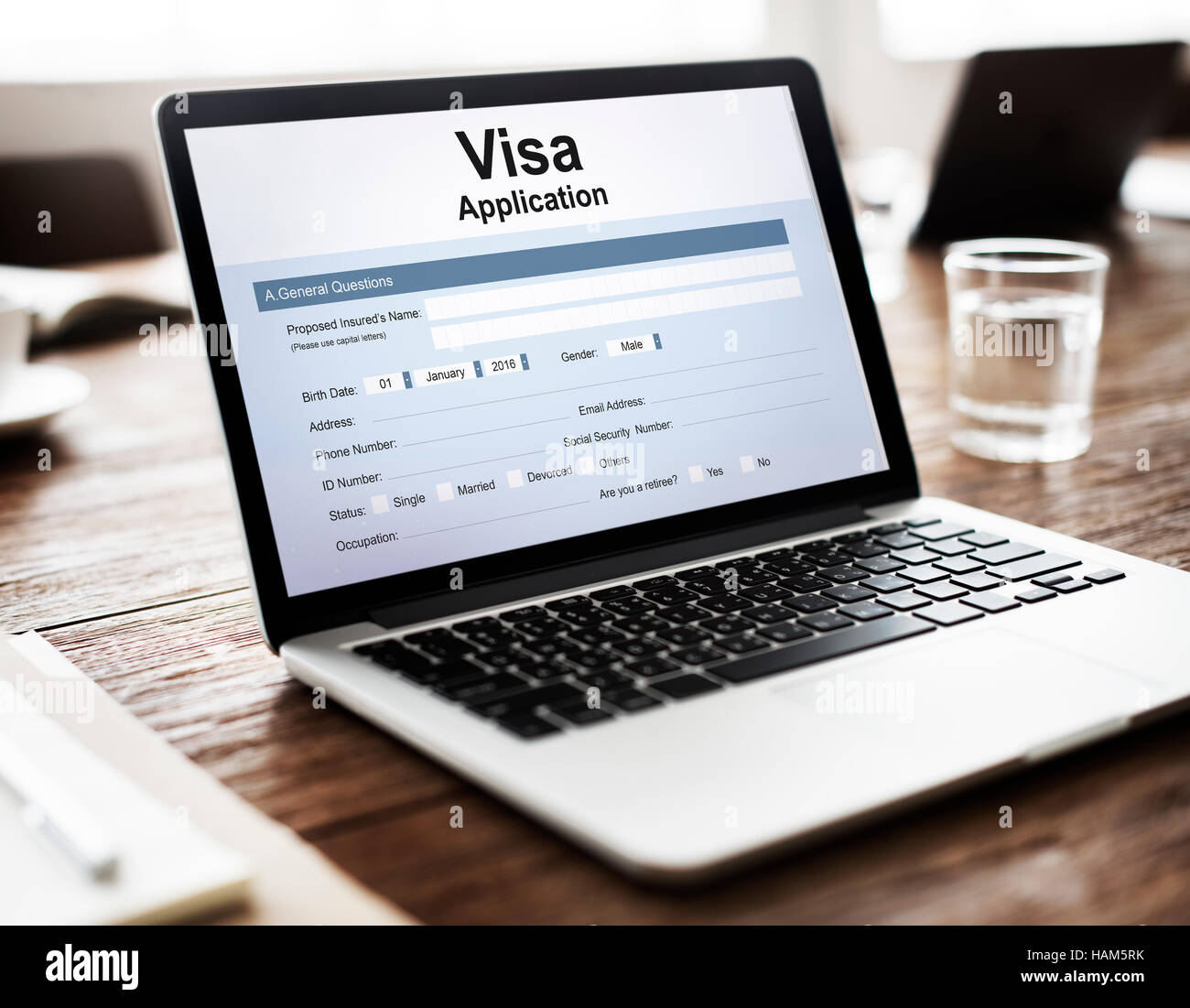 Visa Application Travel Form Concept Stock Photo - Alamy