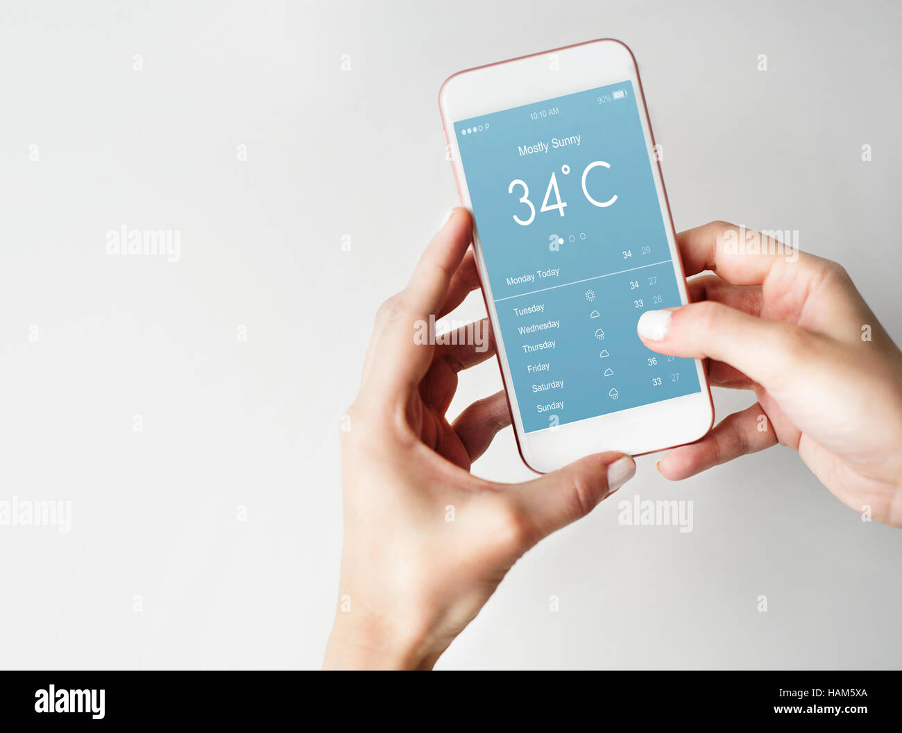 Weather Forecast Temperature Application Concept Stock Photo - Alamy