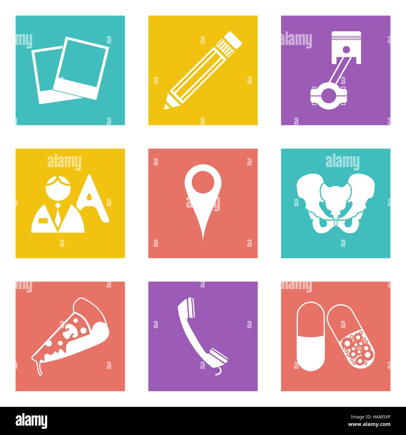 Color icons for Web Design and Mobile Applications set 23. Vector ...