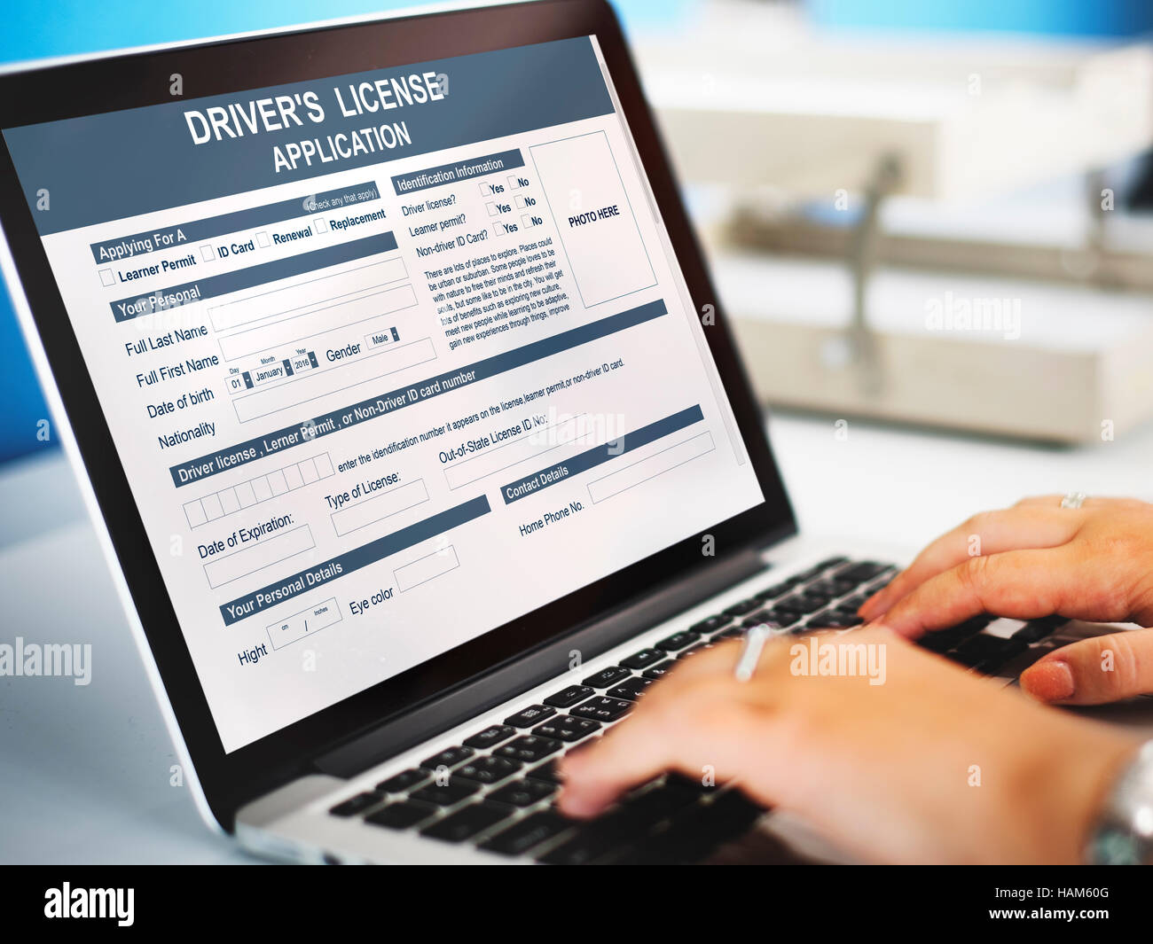 Driver's License Application Identification Concept Stock Photo - Alamy