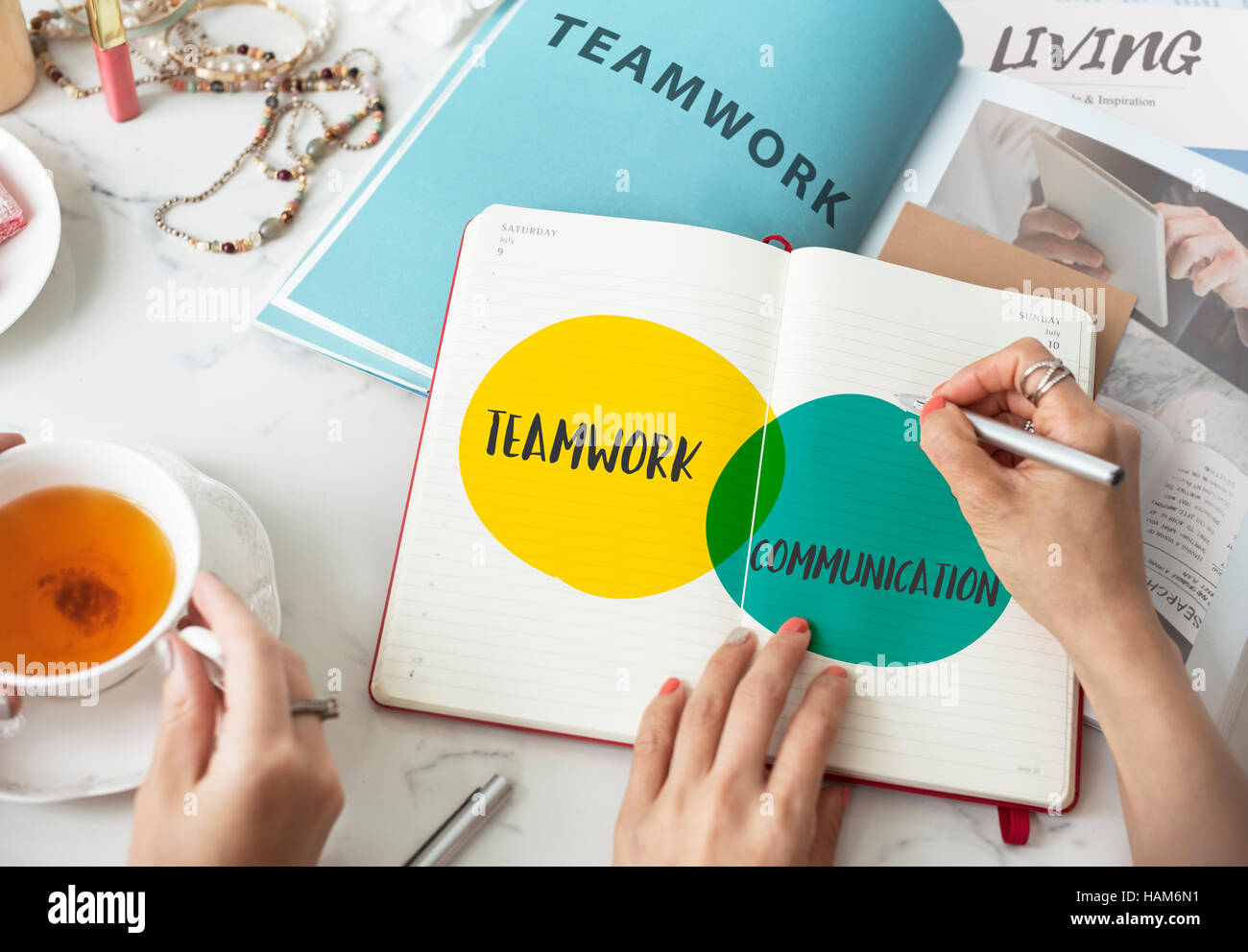 Teamwork Communication Ideas Motivation Circles Concept Stock Photo - Alamy