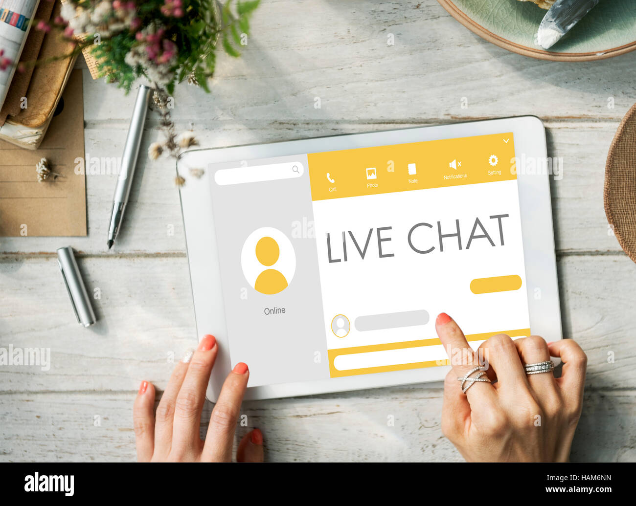 Message Live Chat Communication Concept Stock Photo - Alamy