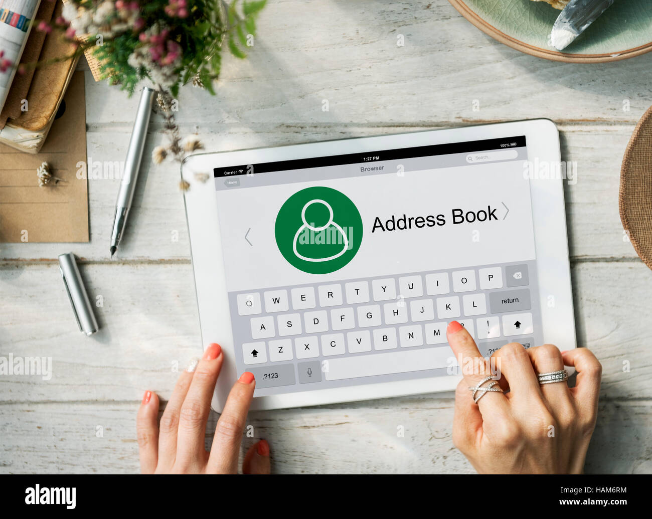 Contact Address Book Communication Information Concept Stock Photo - Alamy