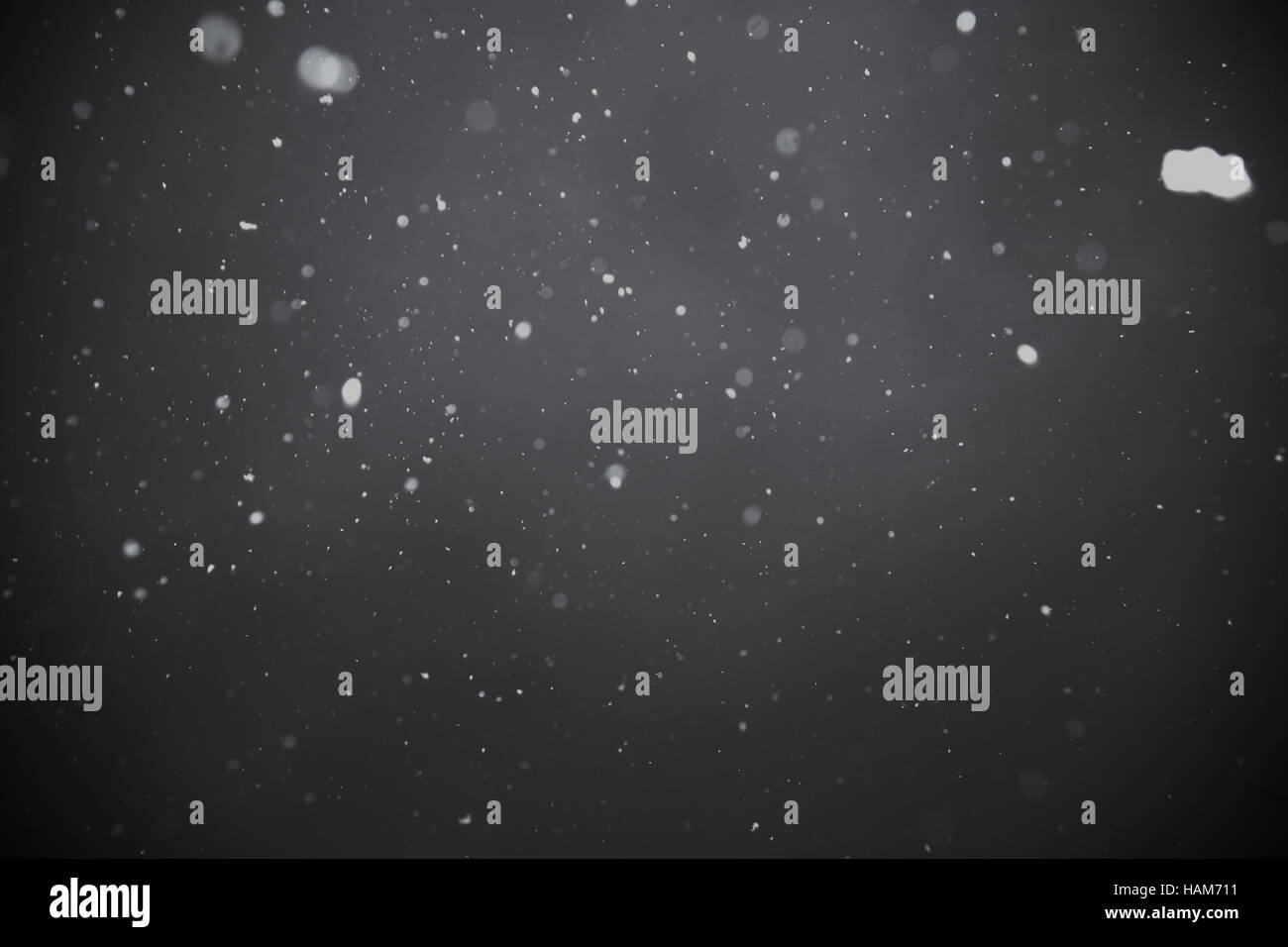 Falling snow on black background Stock Photo - Alamy