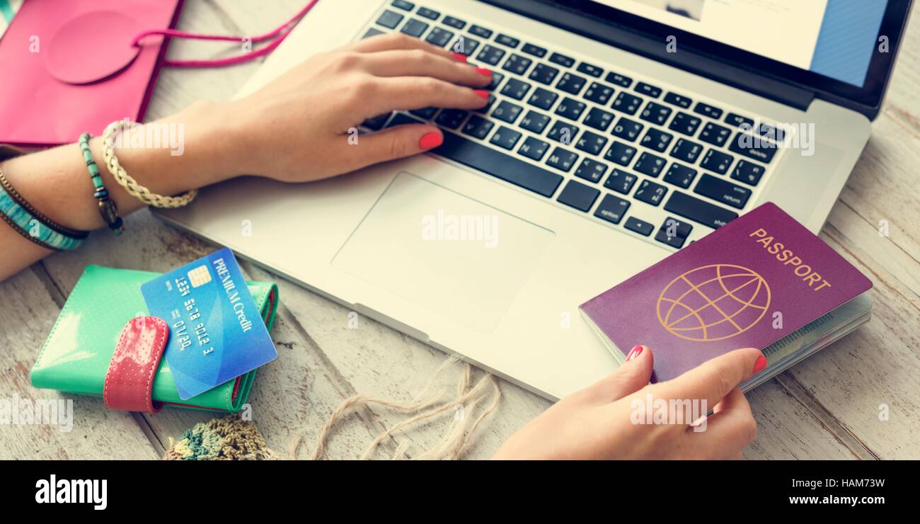 Person Booking Flight Online Concept Stock Photo - Alamy