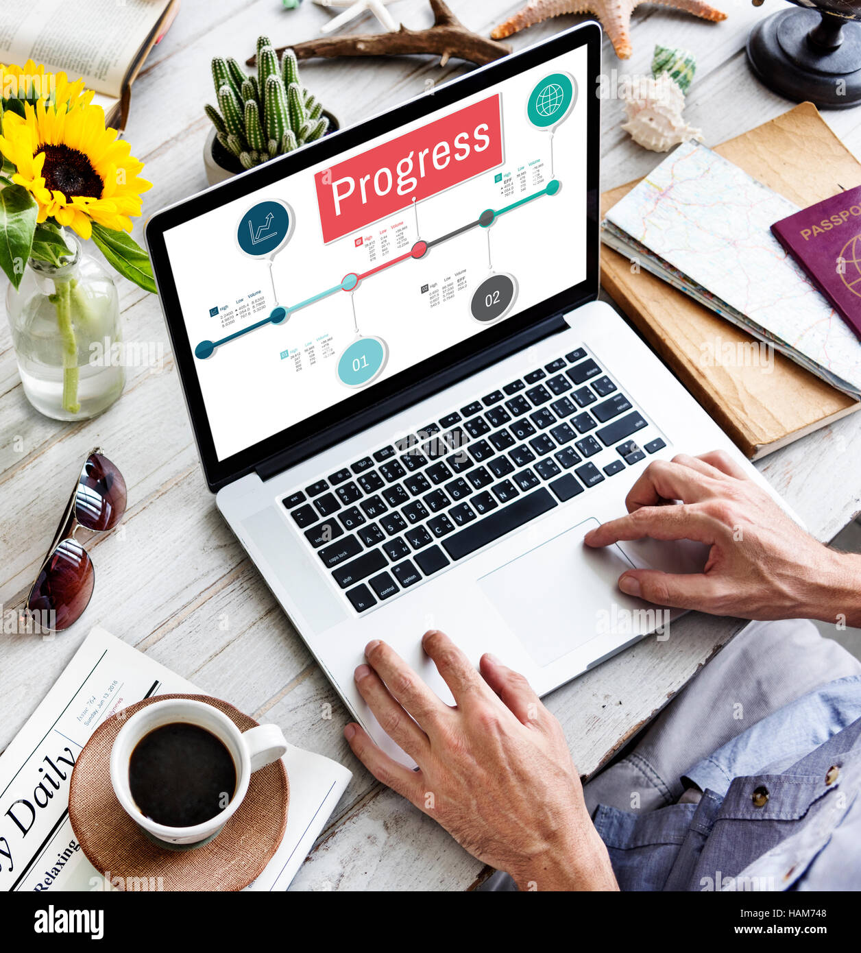 Progress Stock Figures Timeline Concept Stock Photo - Alamy