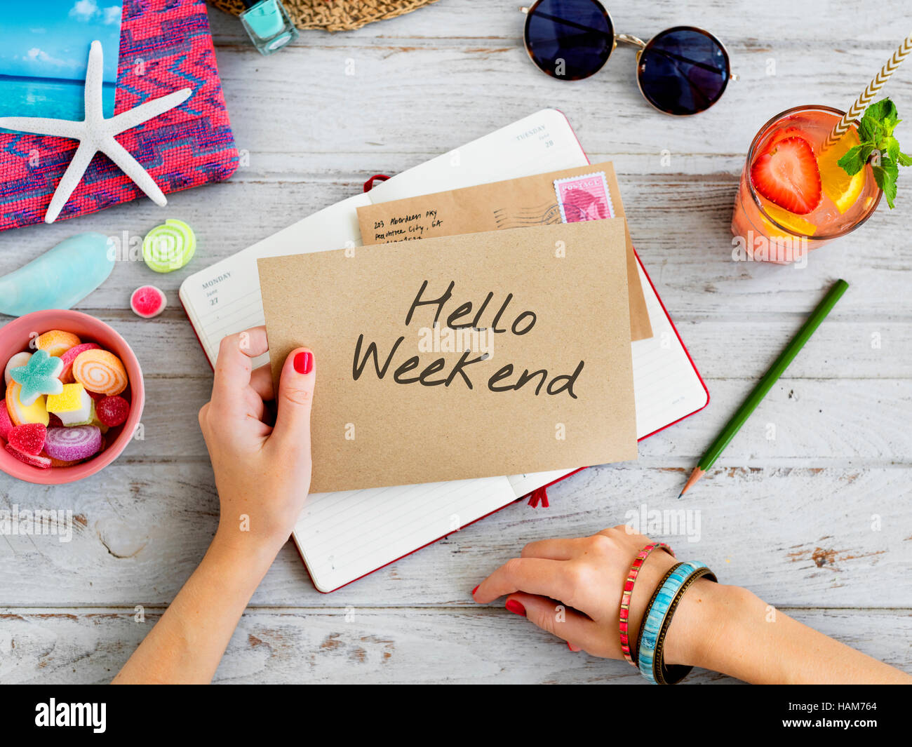 Be Happy Fun Weekends Concept Stock Photo - Alamy