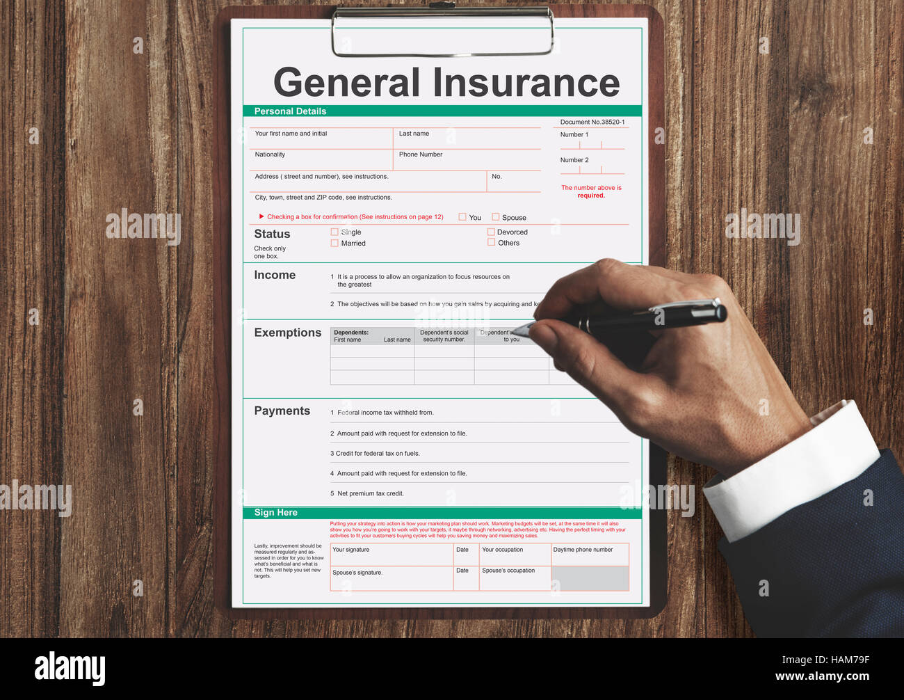 General Insurance Rebate Form Information COncept Stock Photo - Alamy