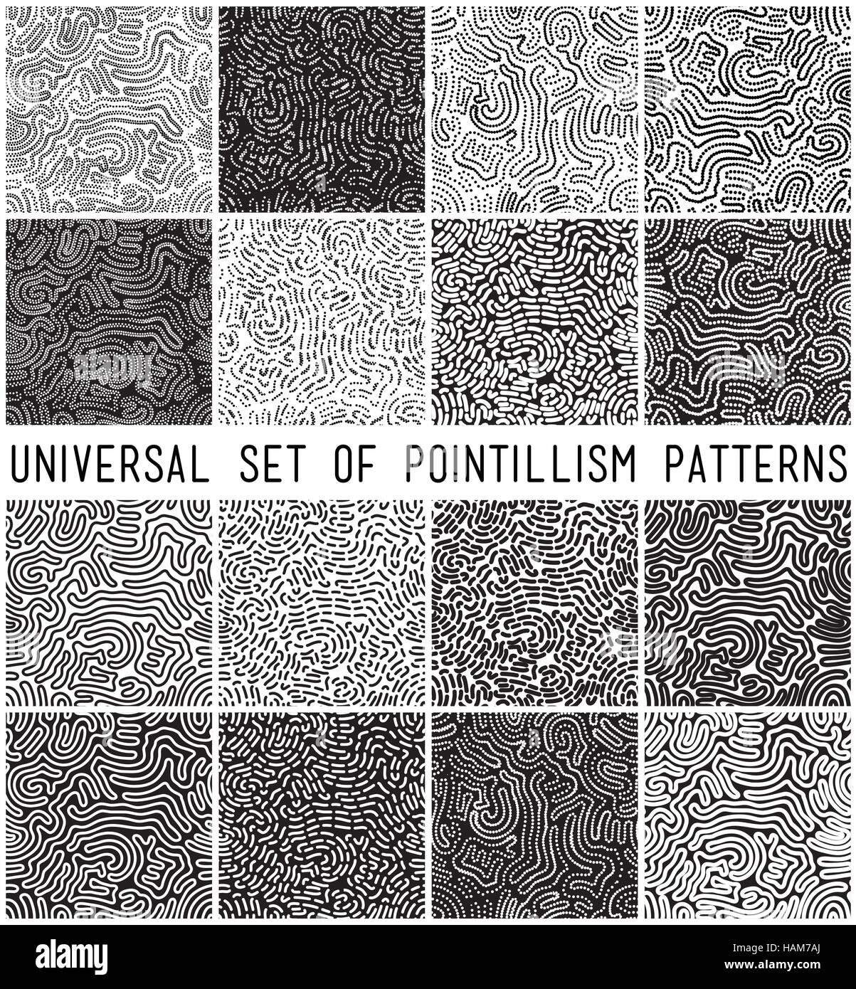 Universal geometric striped dotted seamless pattern set Stock Vector ...