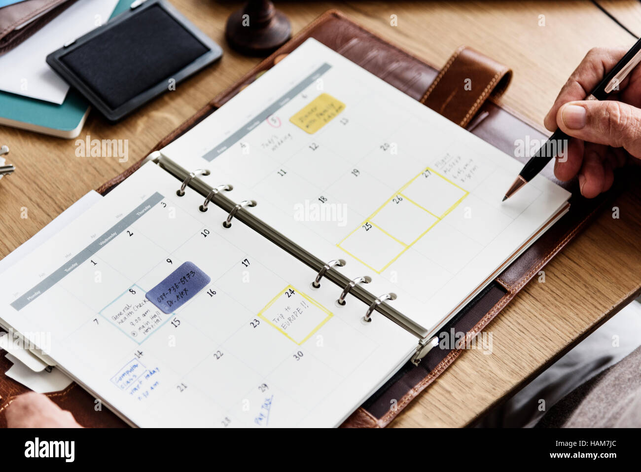 Senior Adult Planning Agenda Calendar Concept Stock Photo - Alamy