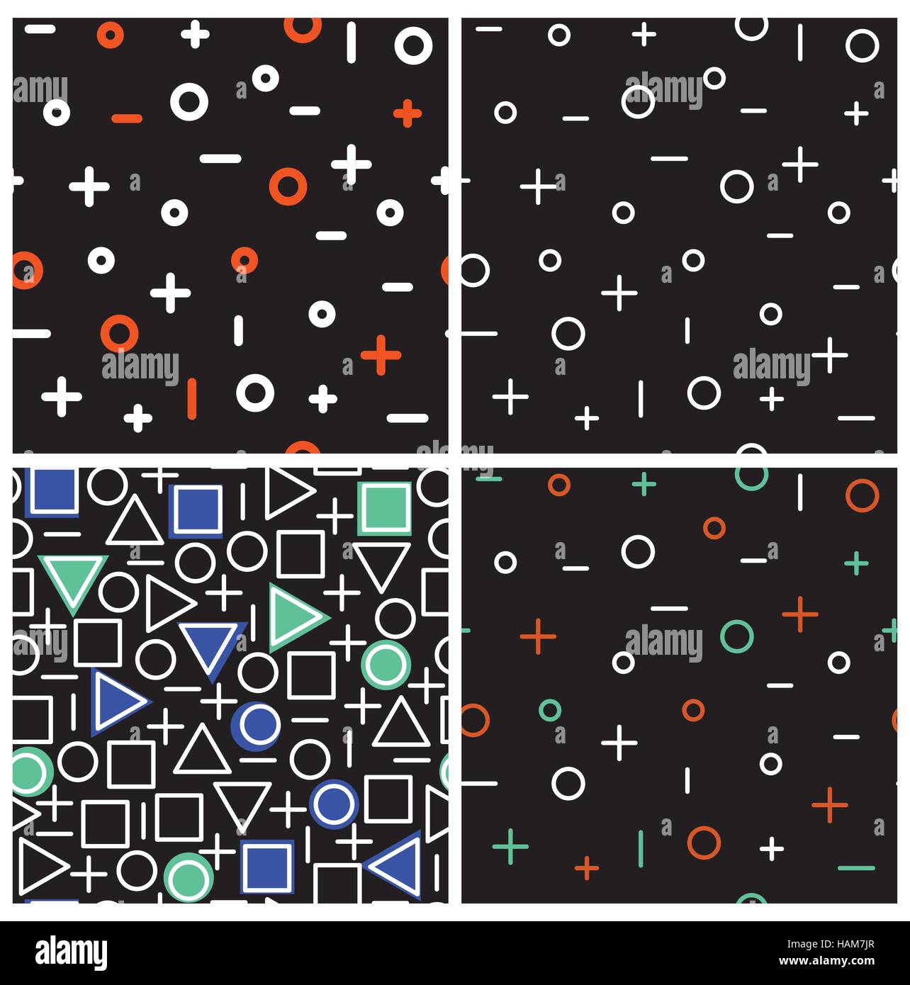 Set of universal vector fashion geometric seamless patterns Stock ...