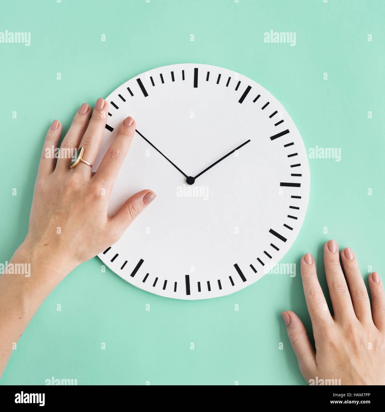 Clock Time Second Minute Hour Puntual Circle Concept Stock Photo - Alamy