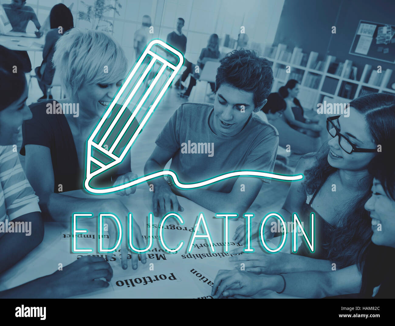 Education Learning Studying Knowledge Graphic Concept Stock Photo - Alamy