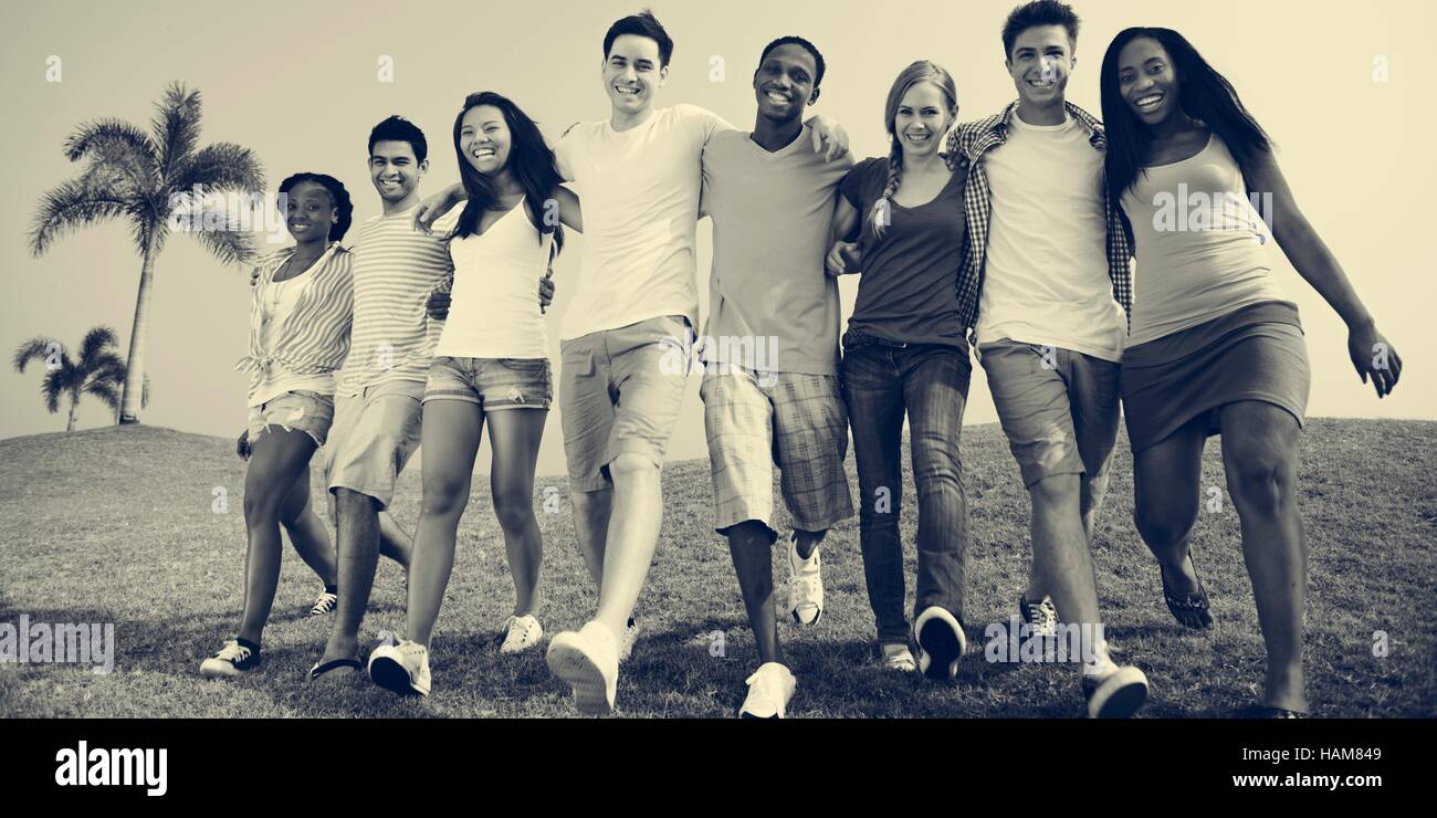 Friends Hanging Out Together Concept Stock Photo - Alamy