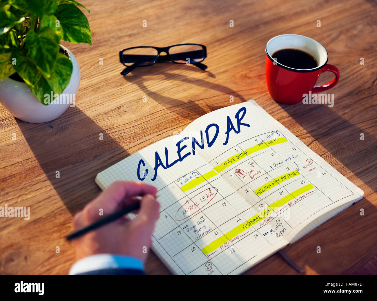 Agenda Timetable Calendar Schedule Graphic Stock Photo - Alamy