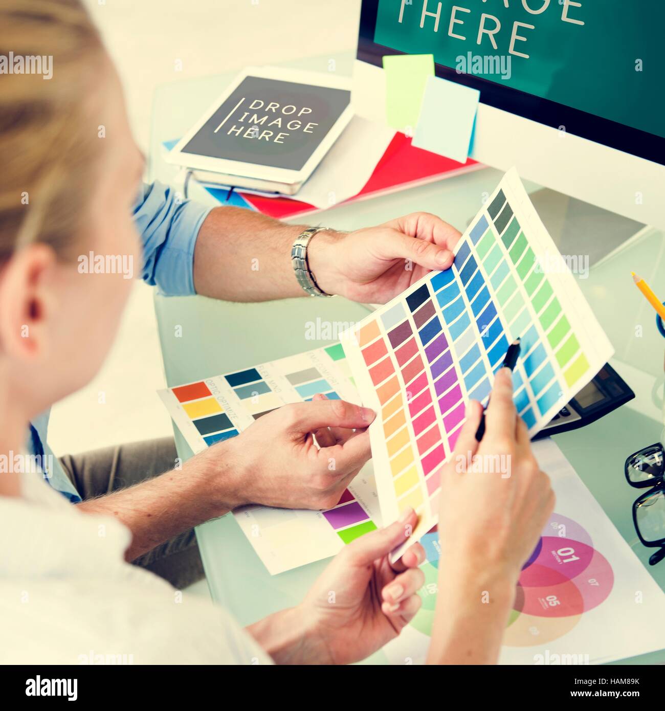 Color Swatch Creative Occupation Design Studio Concept Stock Photo - Alamy