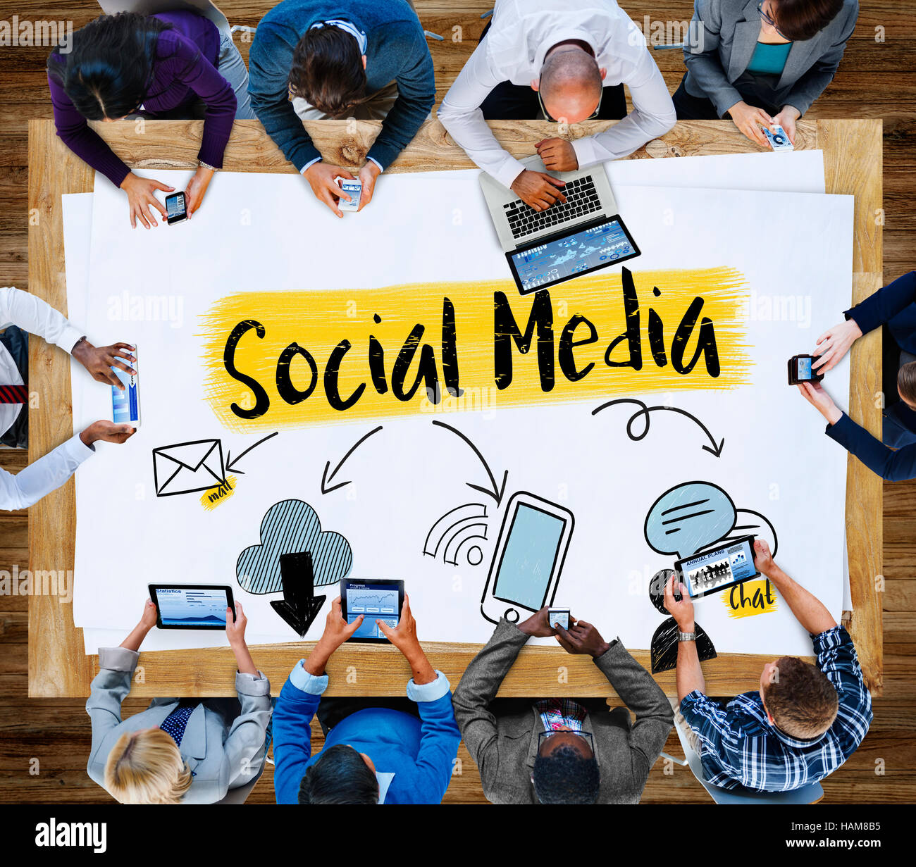 Social Media Networking Communication Connection Concept Stock Photo ...