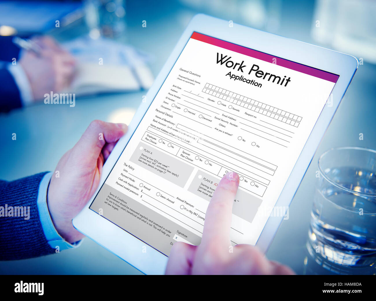 Work Permit Application Job Employment Concept Stock Photo - Alamy
