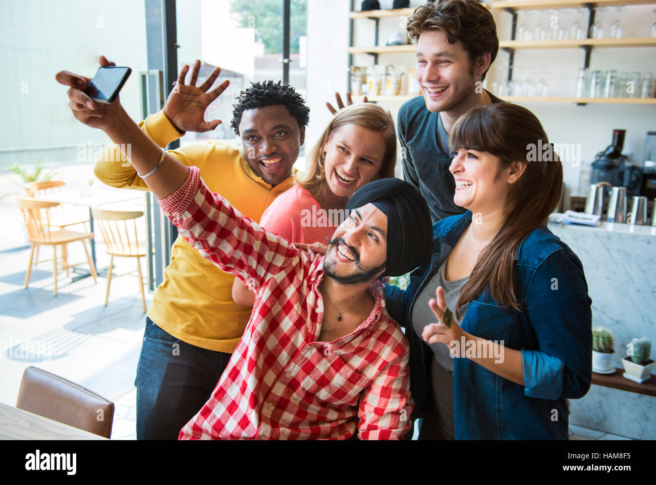 Groupie Together Teamwork Connection College Concept Stock Photo - Alamy